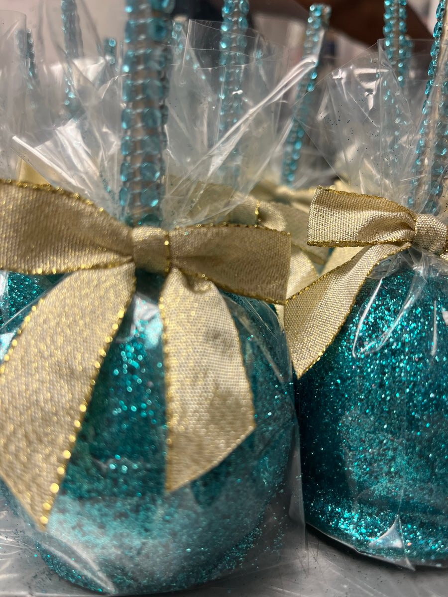 Teal Glitter Candy Apples – wholesalecandyapples.com