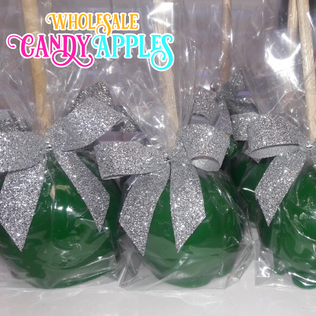 Green Glitter Candy Apples – wholesalecandyapples.com